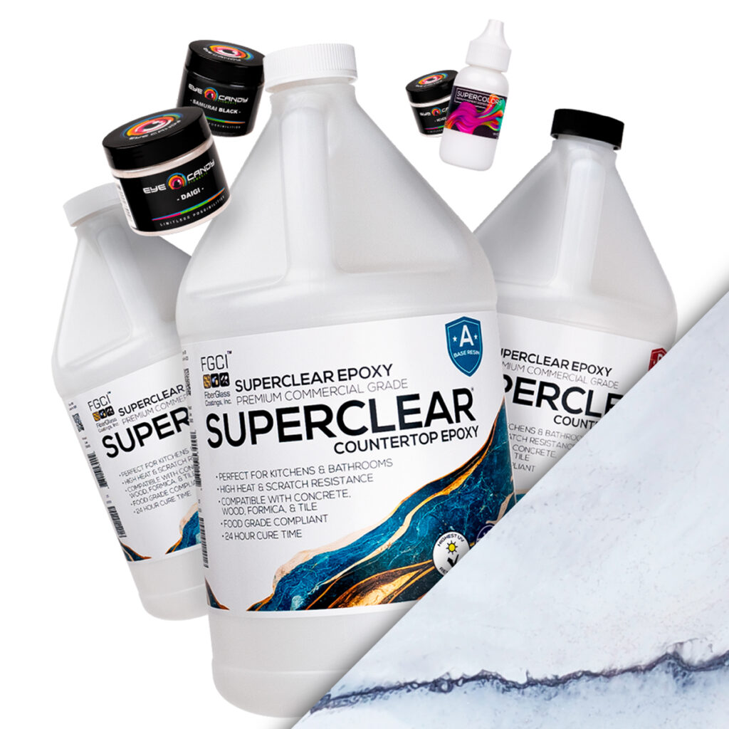 White Carrara Marble Countertop Epoxy Resin Kit 2:1